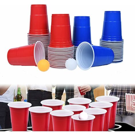 Bierpong Becher Set, Beer Pong Becher Partybecher mit 10 Bällen ...