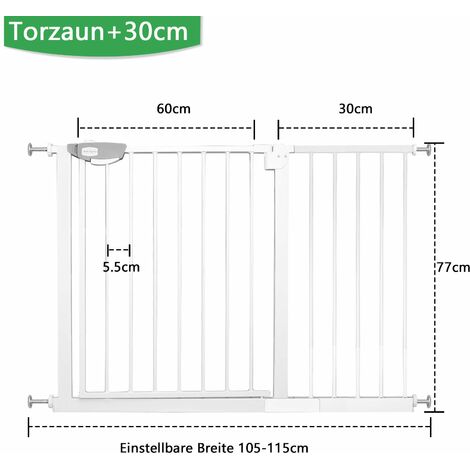 Türschutzgitter Treppenschutzgitter ohne Bohren, Türgitter Baby Absperrgitter, Kindersicherung ...