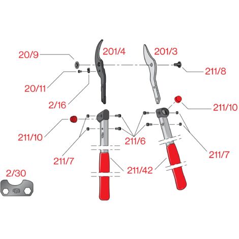 FELCO Elagueur à deux mains n° 201-40 (Longueur totale 40 cm, tête de ...