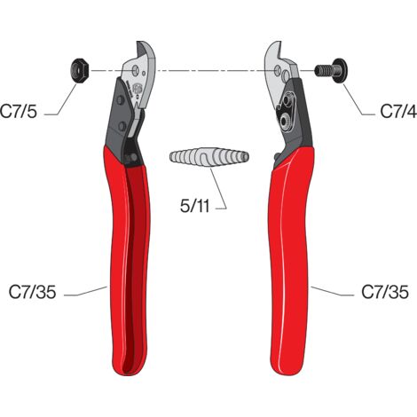 FELCO Coupe-câbles à une main n° C3 (Longueur 19 cm, diamètre de coupe ...
