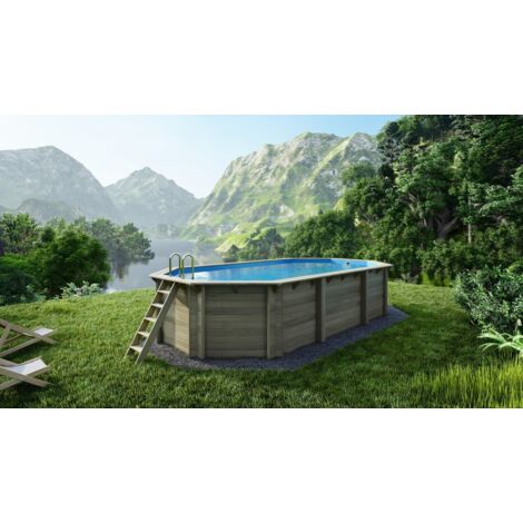Piscina in legno Nemo 7.3x3.97 - H.1.45 m con profilo da cementare ...