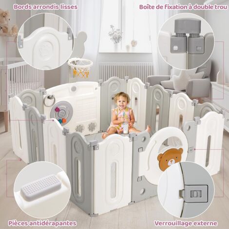 Parc Bebe Modulable Pliable, 143x143x64 cm, Parc pour Enfant Forme ...