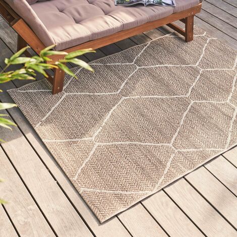 Tappeto da esterno in polipropilene 120 x 170 cm beige