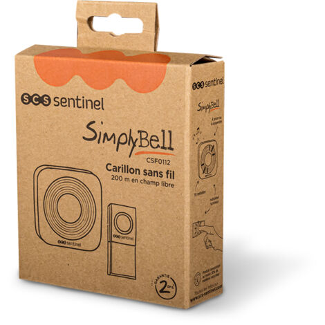 Campanilla inalámbrica - SCS SENTINEL - 200 metros - SimplyBell - Negro