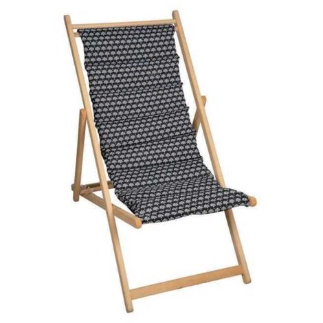 JARDIN PRIVE Chilienne matelassee Helsinki - Toile amovible - Noir et blanc