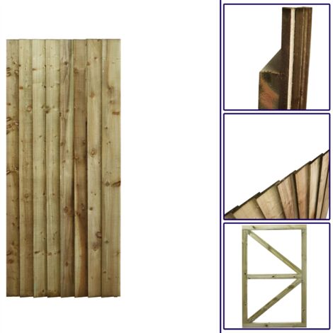 Premier 6ft Feather Edge 75cm Wide Fully Framed Flat Top Gate