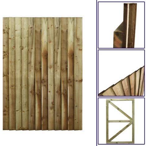 Premier 6ft Feather Edge 120cm Wide Fully Framed Flat Top Gate