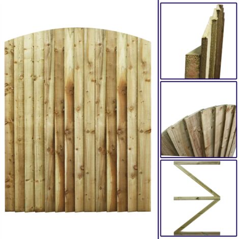 Premier 6ft Feather Edge 135cm Wide Semi-Braced Arch Top Gate