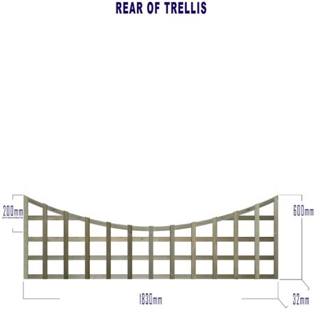 Premier 6ft x 2ft Concave Top Standard Square Garden Trellis Panel