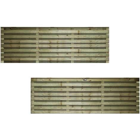 6ft x 2ft ROMAD Double Horizontal Venetian Slatted Fence Panel