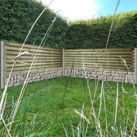 6ft x 2ft ROMAD Double Horizontal Venetian Slatted Fence Panel