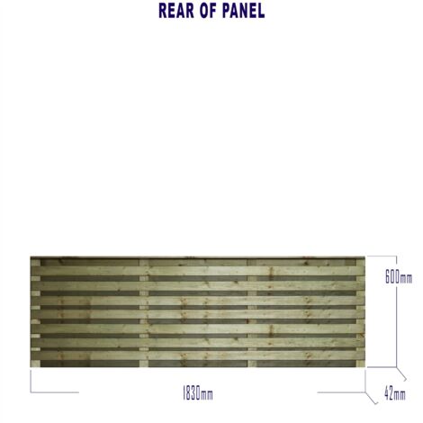 6ft x 2ft ROMAD Double Horizontal Venetian Slatted Fence Panel