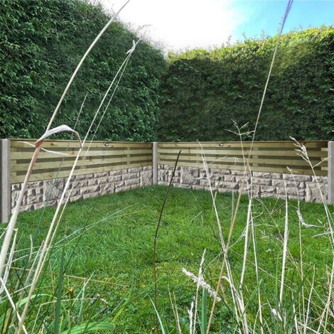 6ft x 1ft ROMAD Double Horizontal Venetian Slatted Fence Panel