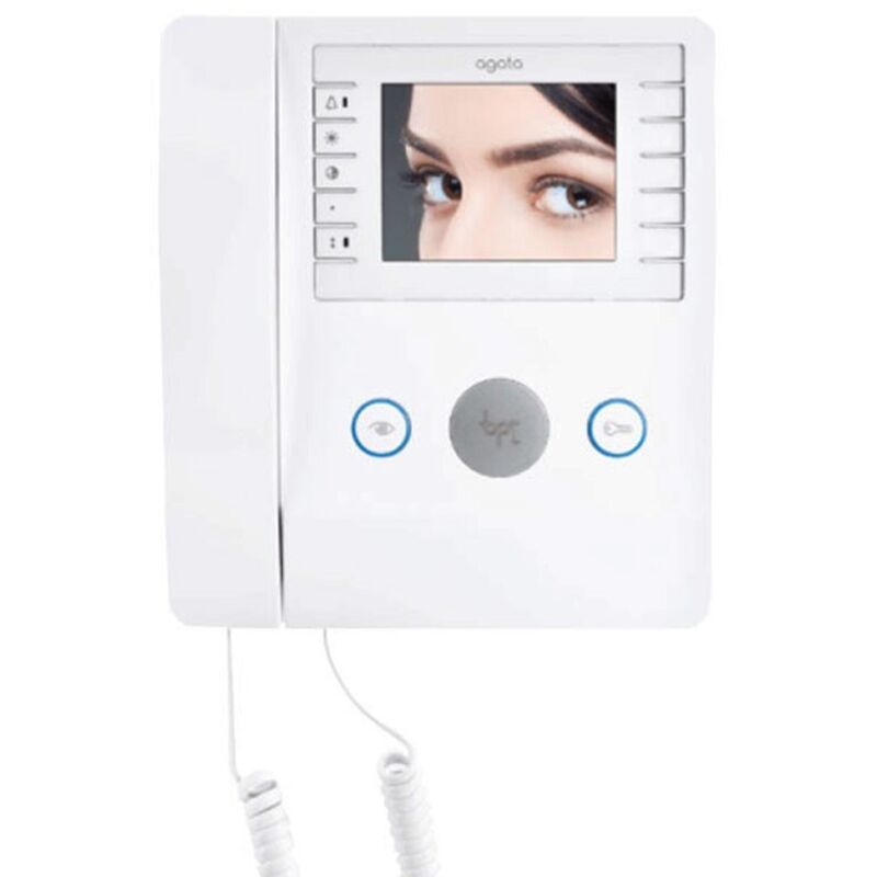 Interphone vidéo combiné avec écran LCD blanc CAME AGATA VC 200 62100350
