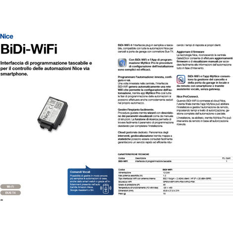 Interface de module enfichable de bus NICE BIDI-WIFI T4-Wi-Fi