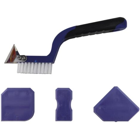 Vitrex Grout Silicone Remover & Finishing Kit Metal Scraper Brush Profiling Tool
