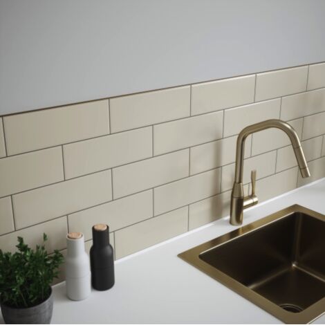 Homelux Brushed Gold Straight Edge Tile Trim for tiles up to 9mm - Pack ...