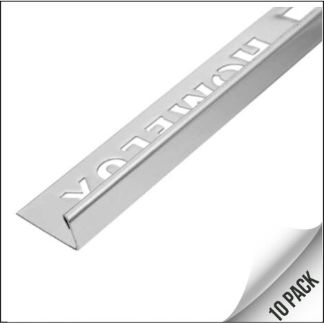 Homelux Silver Straight Edge Tile Trim for tiles up to 9mm - Pack of 10 ...