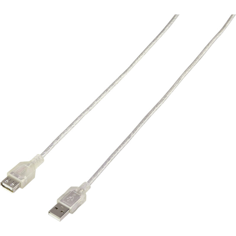 Renkforce USB-Kabel USB 2.0 USB-A Stecker 1.80 m Durchsichtig RF-4737362