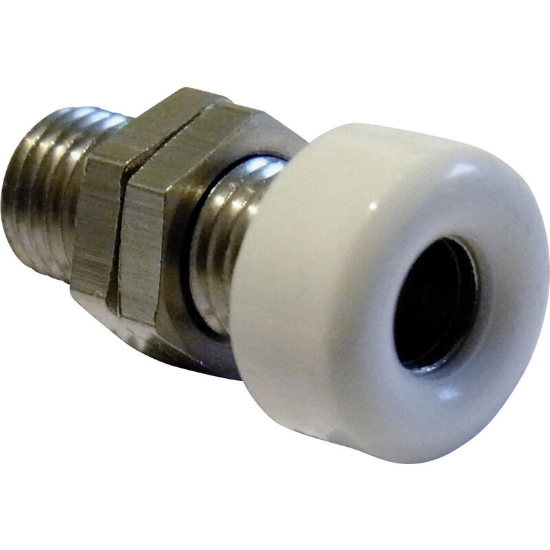 Schnepp Laborbuchse Buchse, Einbau vertikal Stift-Ø: 4 mm Weiß 1 St.