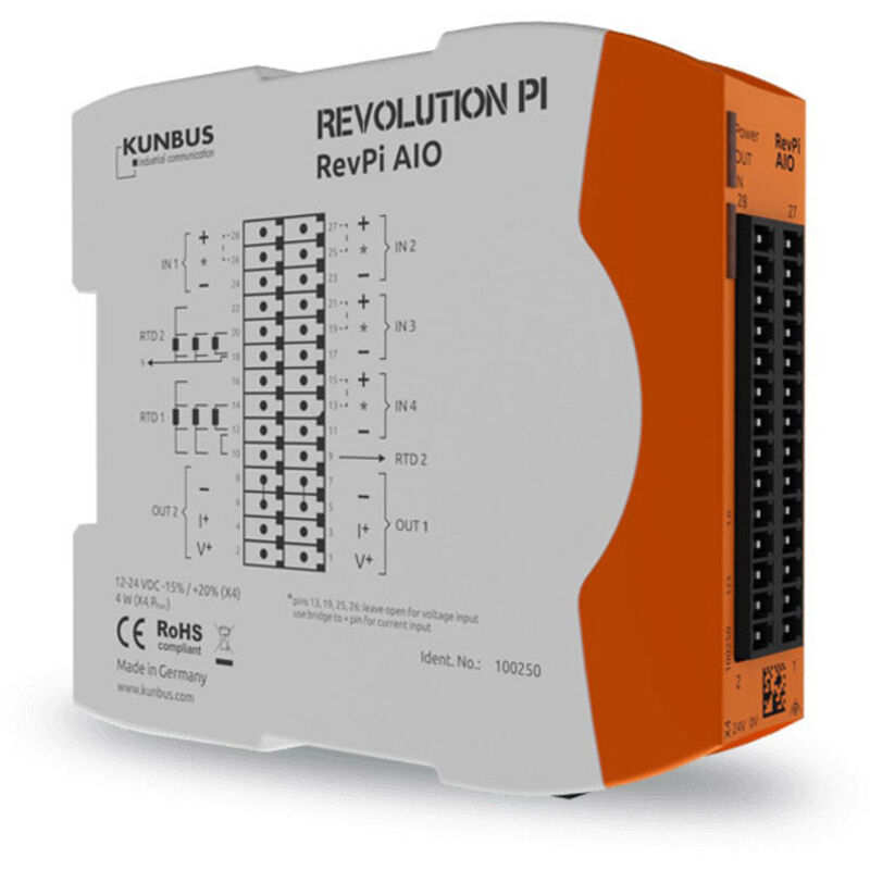 Revolution Pi by Kunbus RevPi AIO PR100250 SPS-Erweiterungsmodul 24 V Revolution Pi by Kunbus RevPi AIO PR100250 SPS-Erweiterungsmodul 24 V