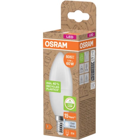 OSRAM HOMELIGHTING 4058075832022 LED EEK F (A - G) E14 Kerzenform 7.5 W = 60 W Neutralweiß (Ø x L) 3