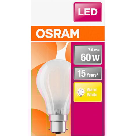 OSRAM HOMELIGHTING 4058075114913 LED EEK E (A - G) B22d Glühlampenform 6.5 W = 60 W Warmweiß (Ø x L)