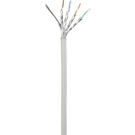 Renkforce RF-5047488 RJ45 Netzwerkkabel, Patchkabel CAT 6a S/FTP 3.00 m Grau Flammwidrig 1 St.
