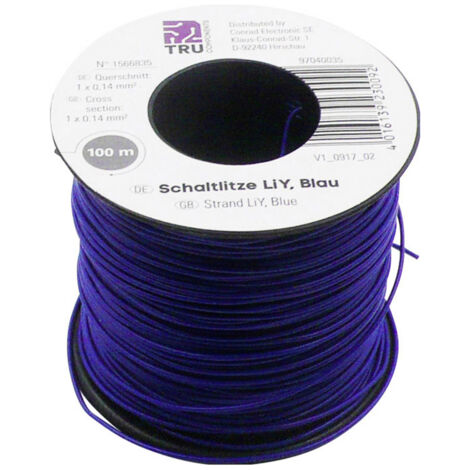 TRU COMPONENTS 1566835 Litze LiY 1 x 0.14 mm² Blau 100 m