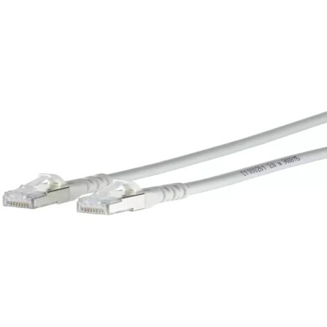 Metz Connect 1308453088-E RJ45 Netzwerkkabel, Patchkabel CAT 6a S/FTP 3.00 m Weiß mit Rastnasenschut