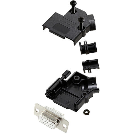 encitech D45PK-P-09-HDS15-W-K 6355-8055-11 D-SUB Buchsenleisten-Set 45 ° Polzahl: 15 Lötkelch 1 St.