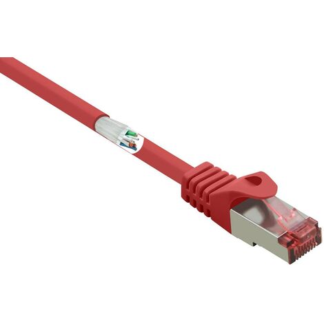 Renkforce RF-5372564 RJ45 Netzwerkkabel, Patchkabel CAT 6 S/FTP 10.00 m Rot mit Rastnasenschutz, ver