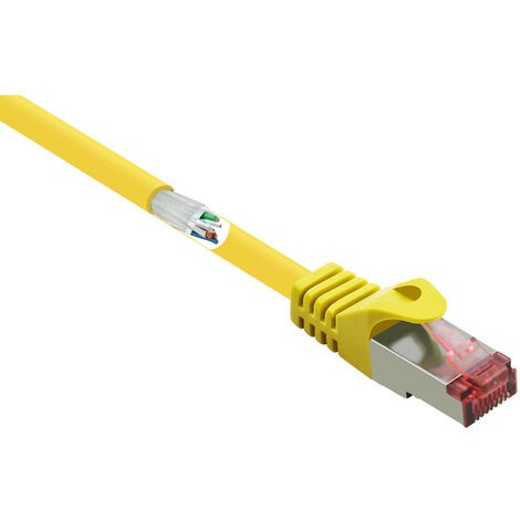 Renkforce RF-5052918 RJ45 Netzwerkkabel, Patchkabel CAT 6 S/FTP 2.00 m Gelb mit Rastnasenschutz, ver