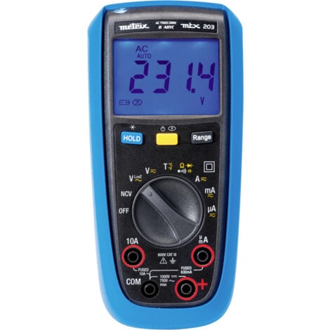 Metrix MTX 203 Hand-Multimeter digital Spritzwassergeschützt (IP54) CAT ...