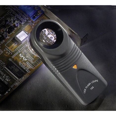 TOOLCRAFT 1303080 Handlupe mit LED-Beleuchtung Vergrößerungsfaktor: 15 ...