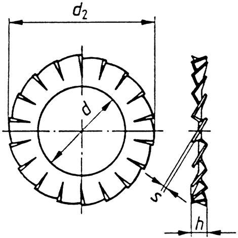 TOOLCRAFT A4,3 D6798 194754 Fächerscheibe Innen-Durchmesser: 4.3 mm M4 ...