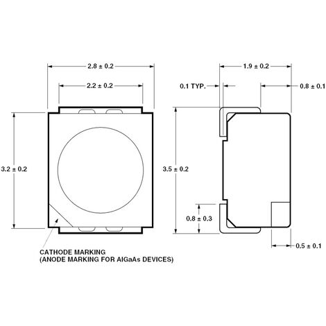 Broadcom HSMG-A100-J02J1 SMD-LED PLCC2 Grün 18 mcd 120 ° 20 mA 2.2 V Tape cut