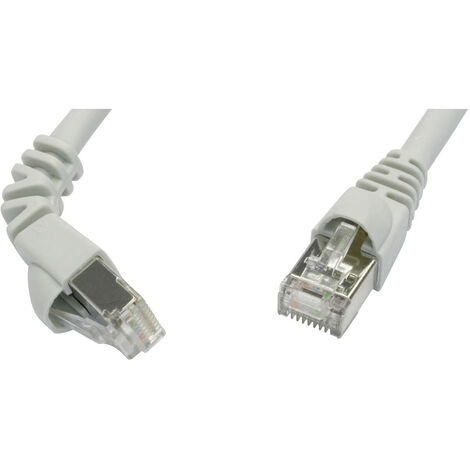 Telegärtner 100008011 RJ45 Netzwerkkabel, Patchkabel CAT 6a S/FTP 1.00 m Grau Flammwidrig, mit Rastn