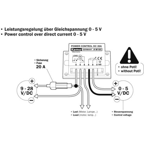 Kemo M195 PWM Leistungsregler Baustein 9 V/DC, 12 V/DC, 24 V/DC, 28 V/DC