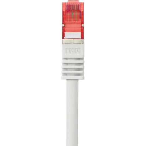 Renkforce RF-4724290 RJ45 Netzwerkkabel, Patchkabel CAT 6 S/FTP 0.25 m Grau mit Rastnasenschutz, ver