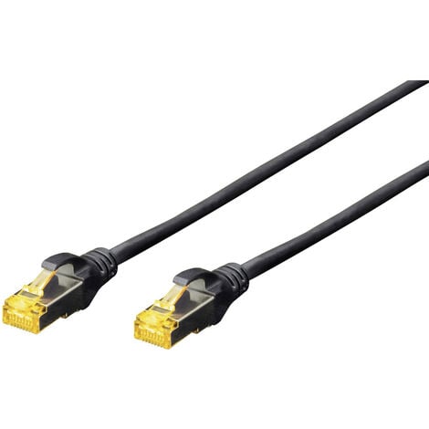 Digitus DK-1644-A-010/BL RJ45 Netzwerkkabel, Patchkabel CAT 6a S/FTP 1.00 m Schwarz Halogenfrei, ver