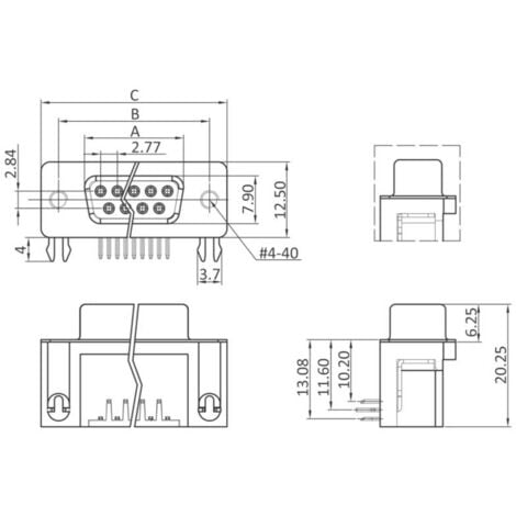 Connfly DS1037-01-09FNBKT7 D-SUB Buchsenleiste Polzahl: 9 Lötpins 1 St ...