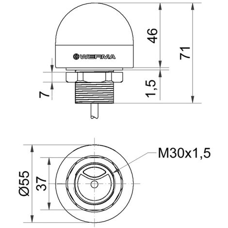 Werma Signaltechnik Optisch-akustischer Signalgeber LED MC RGB RGB, Rot ...