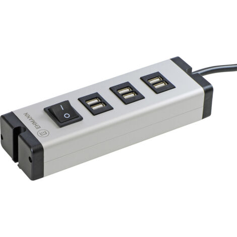 Ehmann USB Multilader 6-Port 6,3 A USB Ladestation 6x USB-A USB PD ...