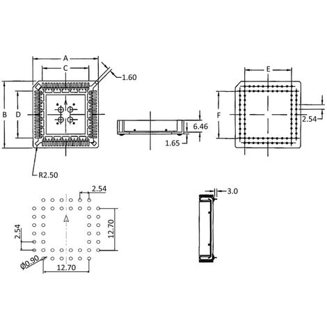 econ connect PLCC44 PLCC44 PLCC-Fassung Rastermaß: 2.54 mm Polzahl: 44 ...