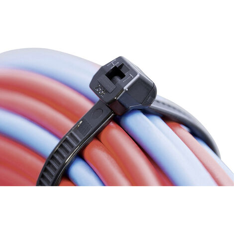 HellermannTyton 118-04701 T18ROS-PA66HS-BK Kabelbinder 100 mm 2.50 mm Schwarz Hitzestabilisiert 500