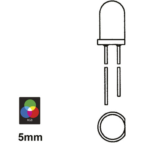 Velleman LED5/RGB LED RGB RGB Rund 5 mm 750 mcd, 1500 mcd, 750 mcd 20 mA