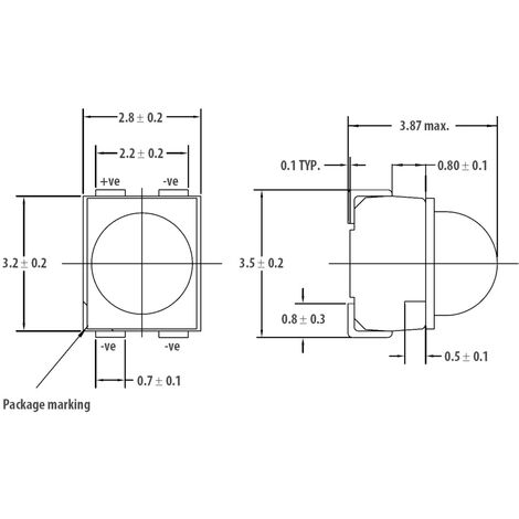 Broadcom HSMC-A431-X90M1 SMD-LED PLCC4 Rot 4000 mcd 30 ° 50 mA 2.2 V