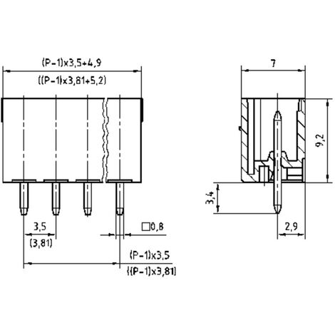 PTR Hartmann Stiftgehäuse-Platine STL(Z)1550 Polzahl Gesamt 3 Rastermaß: 3.50 mm STL1550/3G-3.5-V-GR