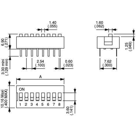 APEM NDS-02-V NDS-02-V DIP-Schalter Polzahl 2 Standard 1 St.